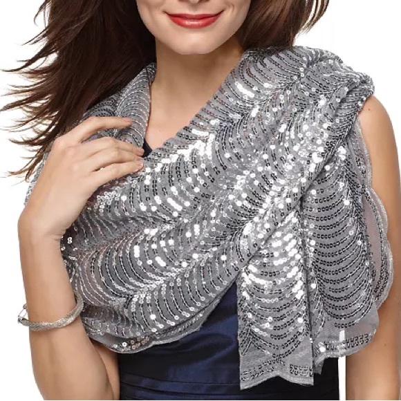 Cejon | Accessories | Betsey Johnson Cejon Silver Sequin Tulle Evening ...